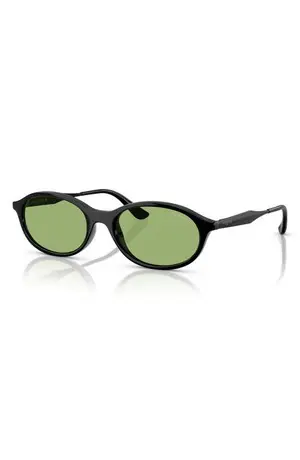 VOGUE VOGUE 52mm Oval Sunglasses Black/ Green
