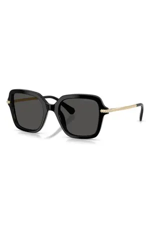 SWAROVSKI 50mm Irregular Sunglasses - Black /dark Grey