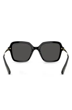SWAROVSKI 50mm Irregular Sunglasses - Black /dark Grey