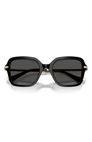 SWAROVSKI 50mm Irregular Sunglasses - Black /dark Grey