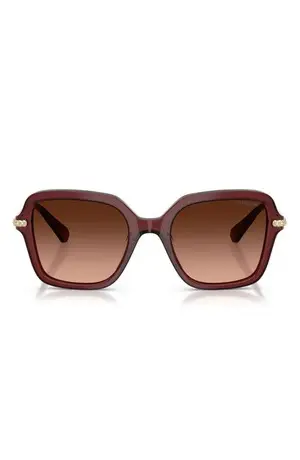 SWAROVSKI 50mm Irregular Sunglasses - Burgundy /pink /grey