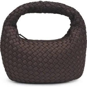 SOL AND SELENE Woven Neoprene Hobo Bag - Chocolate