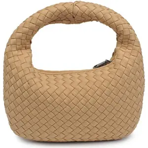 SOL AND SELENE Woven Neoprene Hobo Bag - Nude