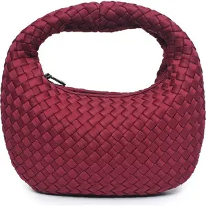 SOL AND SELENE Woven Neoprene Hobo Bag - Wine