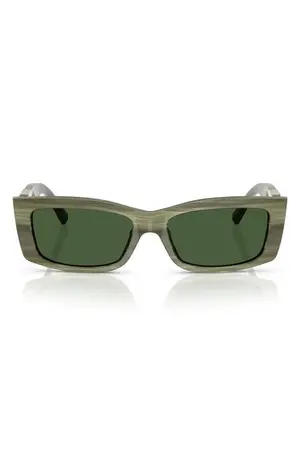 Tiffany & Co. 54mm Rectangle Sunglasses - Striped Khaki / Dark Green
