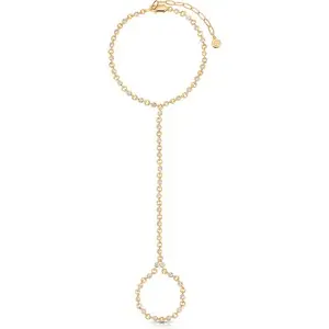 Ettika Crystal Bezel Hand Chain - Gold