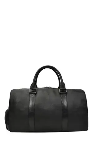STEEL HORSE LEATHER The Endre Weekender Vintage Leather Duffle Bag - Black