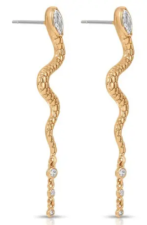 Ettika Serpentina Linear Earrings - Gold