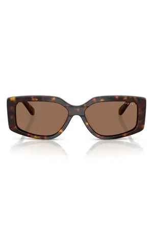 VOGUE 55mm Rectangular Sunglasses - Dark Havana