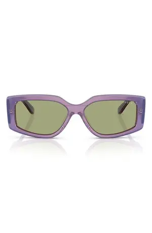 VOGUE VOGUE 55mm Rectangular Sunglasses Lavender/ Green