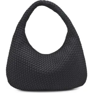 SOL AND SELENE Dare To Dream Large Woven Neoprene Hobo Bag - Black