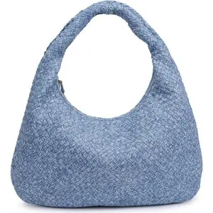 SOL AND SELENE Dare To Dream Large Woven Neoprene Hobo Bag - Denim