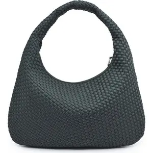 SOL AND SELENE Dare To Dream Large Woven Neoprene Hobo Bag - Olive