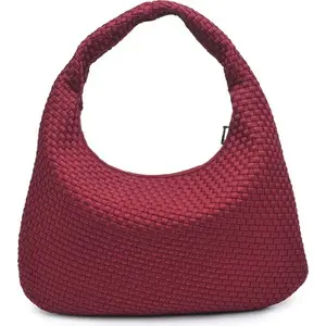 SOL AND SELENE Dare To Dream Large Woven Neoprene Hobo Bag - Wine