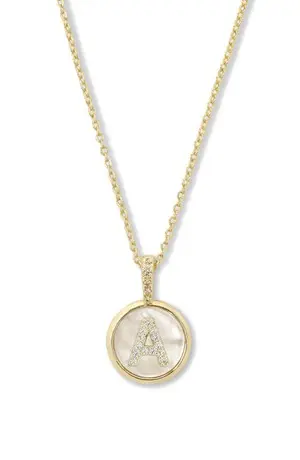 Melinda Maria Baby Love Letters Initial Pendant Necklace - Gold A