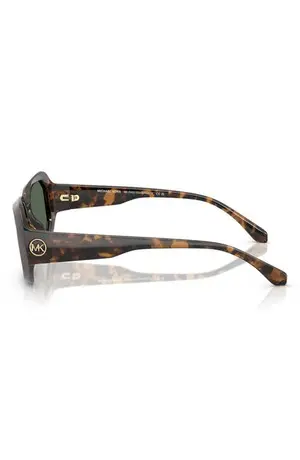 Michael Kors 54mm Irregular Sunglasses - Dark Tortoise / Green Solid