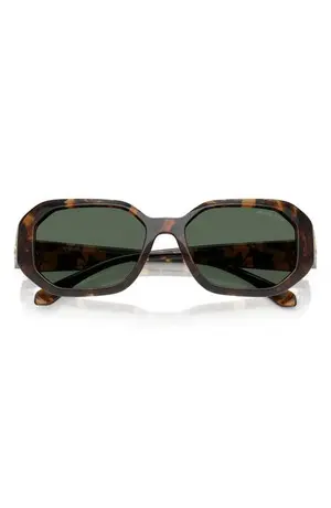 Michael Kors 54mm Irregular Sunglasses - Dark Tortoise / Green Solid