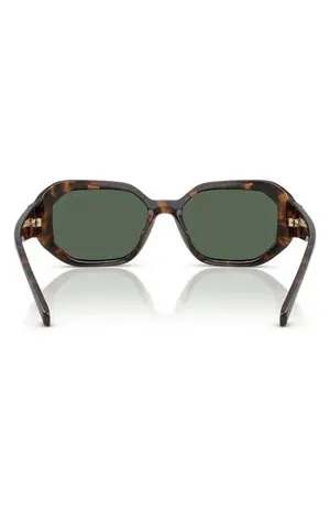 Michael Kors 54mm Irregular Sunglasses - Dark Tortoise / Green Solid