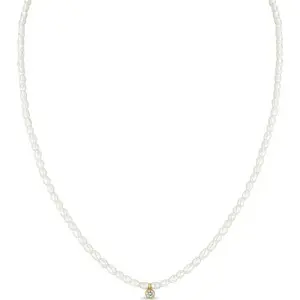 Zoe Chicco Freshwater Pearl And Diamond Pendant Necklace - 14k Yellow Gold