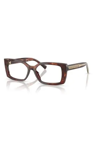 Tiffany & Co. 54mm Rectangular Eyeglasses - Spotted Brown Havana