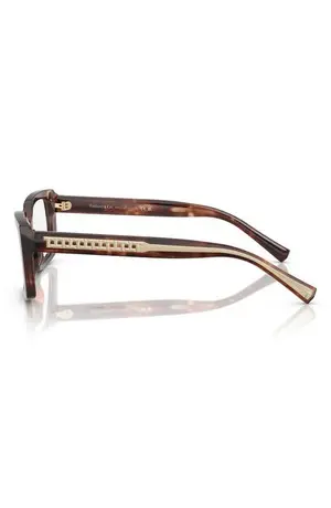 Tiffany & Co. 54mm Rectangular Eyeglasses - Spotted Brown Havana