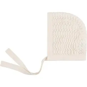 ELY'S & CO. Ely's & Co. Looms Wave Knit Pointelle Bonnet Ivory