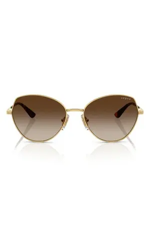 VOGUE 56mm Gradient Oval Sunglasses - Gold