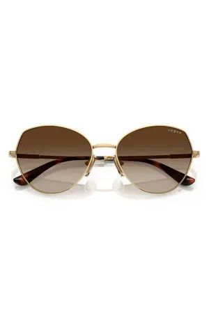 VOGUE 56mm Gradient Oval Sunglasses - Gold