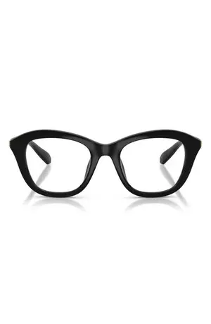 SWAROVSKI 48mm Cat Eye Optical Glasses - Black / Demo Lens