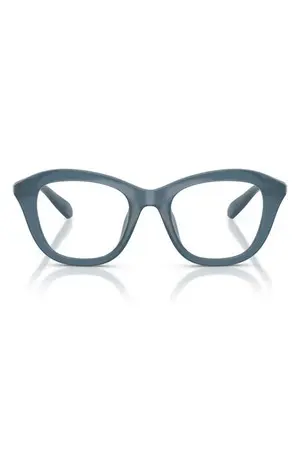 SWAROVSKI 48mm Cat Eye Optical Glasses - Milky Light Blue / Demo Lens