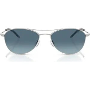 Oliver Spencer 57mm Aviator Sunglasses - Silver / Marine Gradient