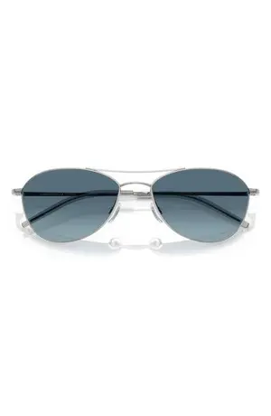 Oliver Spencer 57mm Aviator Sunglasses - Silver / Marine Gradient