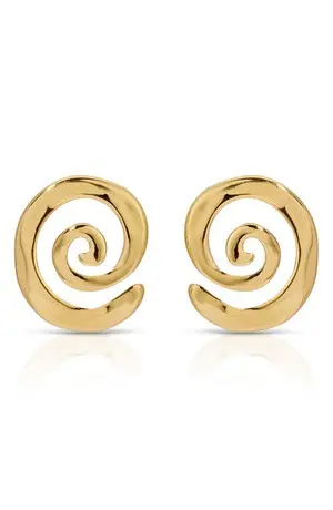 Ettika Aura Swirl Stud Earrings - Gold