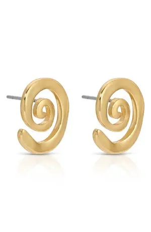 Ettika Aura Swirl Stud Earrings - Gold
