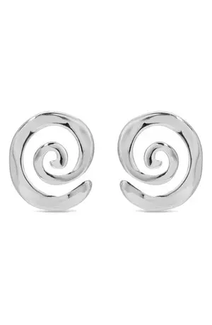 Ettika Aura Swirl Stud Earrings - Silver
