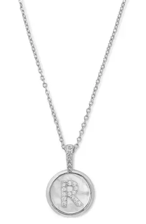 Melinda Maria Baby Love Letters Initial Pendant Necklace - Silver R