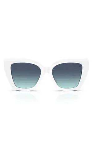 Tiffany & Co. 52mm Square Sunglasses - Bright White / Azure Blue