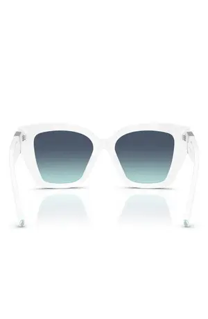 Tiffany & Co. 52mm Square Sunglasses - Bright White / Azure Blue
