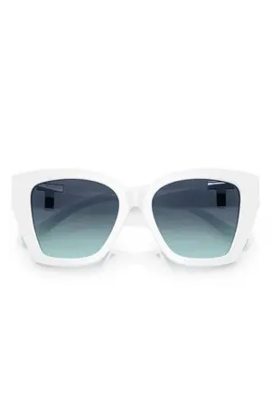 Tiffany & Co. 52mm Square Sunglasses - Bright White / Azure Blue