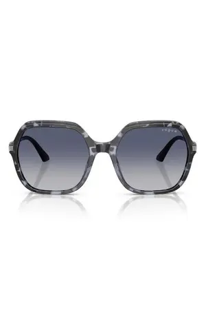 VOGUE VOGUE 56mm Square Sunglasses Blue Tortoise