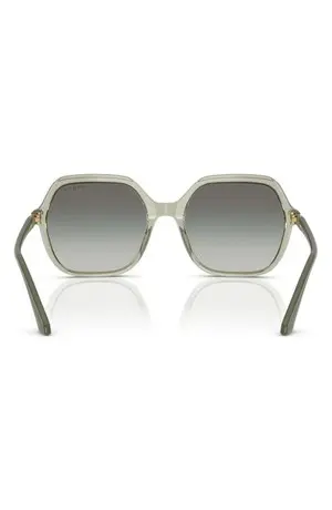 VOGUE 56mm Square Sunglasses - Transparent Green