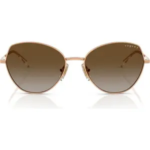 VOGUE 56mm Polarized Gradient Oval Sunglasses - Rose Gold
