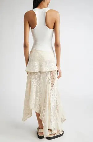 SIEDRES Marcela Asymmetric Jersey & Lace Dress