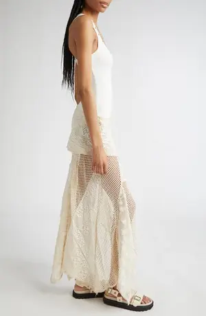 SIEDRES Marcela Asymmetric Jersey & Lace Dress