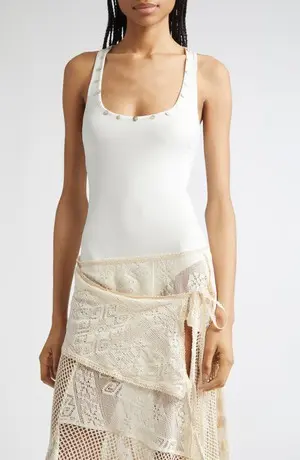 SIEDRES Marcela Asymmetric Jersey & Lace Dress