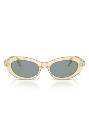 SWAROVSKI 53mm Oval Sunglasses - Transparent Yellow / Grey