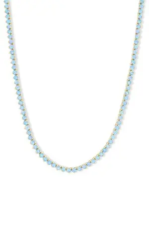 Melinda Maria Lab-created Opal Tennis Necklace - Goldlue Opal