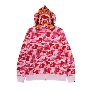 A BATHING APE Camo Tiger Full Zip Hoodie - Pink