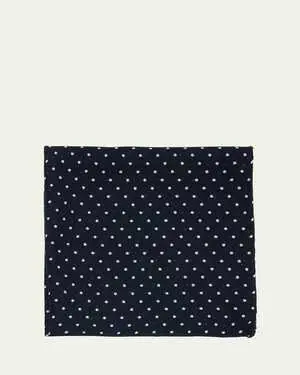 Anderson & Sheppard Wool And Cashmere Polka Dot Pocket Square
