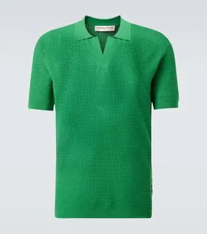 Orlebar Brown Roddy Waffle-knit Mesh Polo Shirt - Green